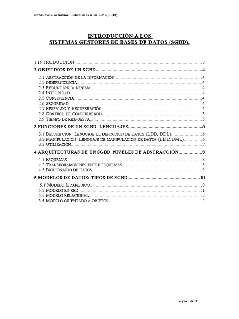 Tema 1 Introduccion A Los Sistemas Gestores de Bases de Datos | PDF | No Sql | Bases de datos