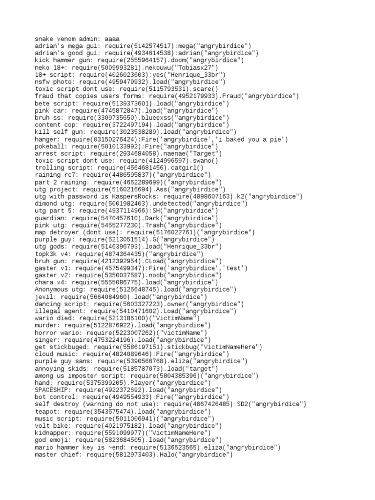 A Collection of Roblox Scripts with Various Functions and Themes | PDF ...