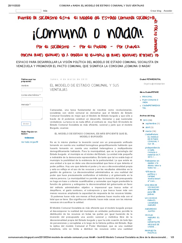 Ventajas del Estado Comunal en Venezuela | PDF | Democracia ...