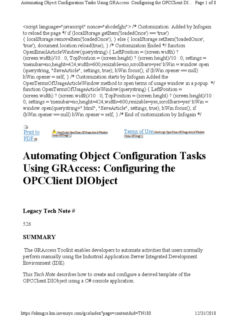 Automating Object Configuration Tasks Using Graccess: Configuring The ...