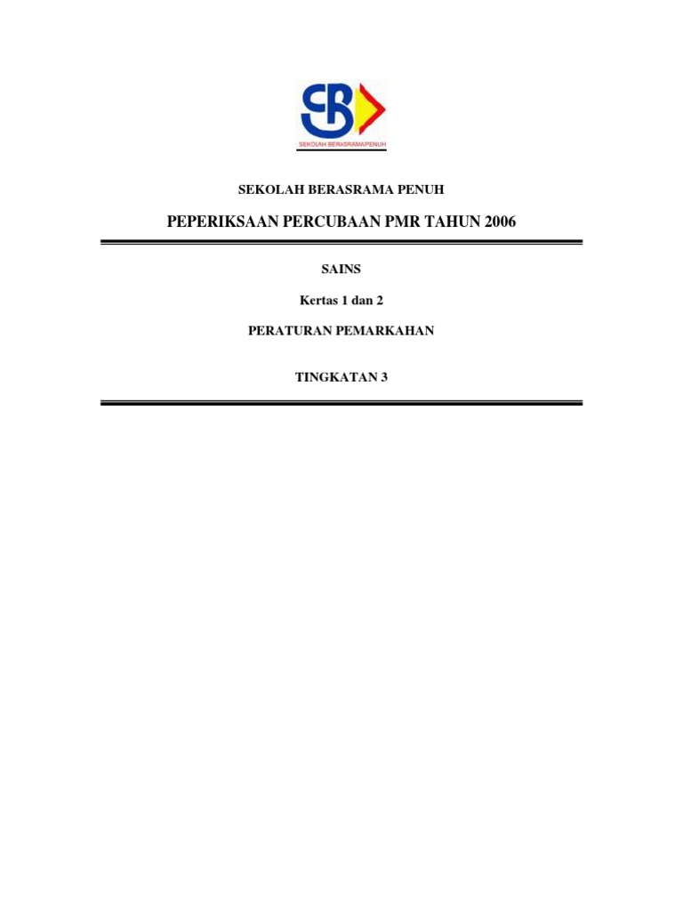 PMR 2006 Science Trial Exam Paper | PDF | Stoma | Thermal Insulation