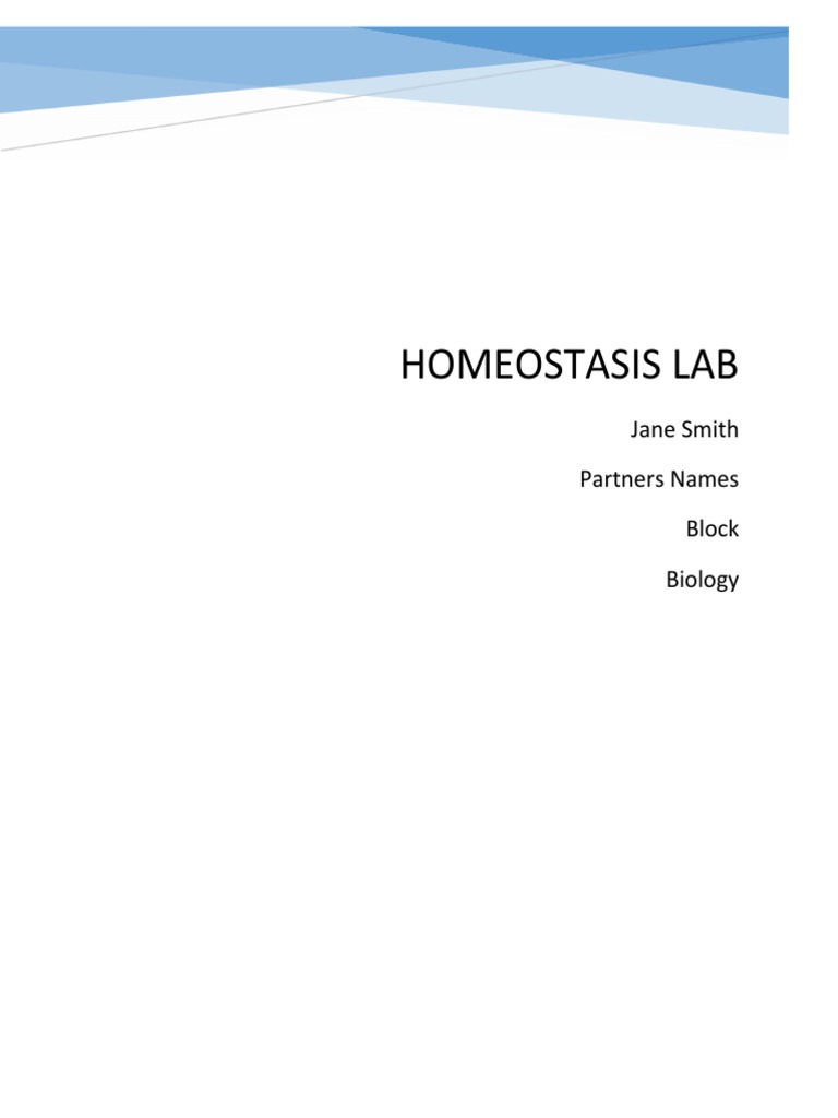 Homeostasis Exemplar Lab Report | PDF | Homeostasis | Heart Rate