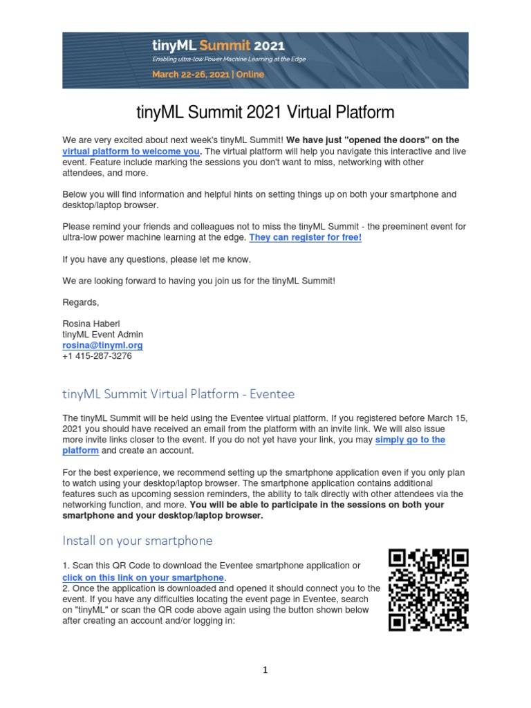 Tinyml Summit Virtual Platform - Eventee | PDF | Qr Code | Application ... Tinyml Summit Virtual Platform - Eventee | PDF | Qr Code | Application ...