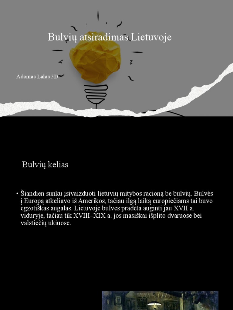Bulvių Atsiradimas Lietuvoje | PDF