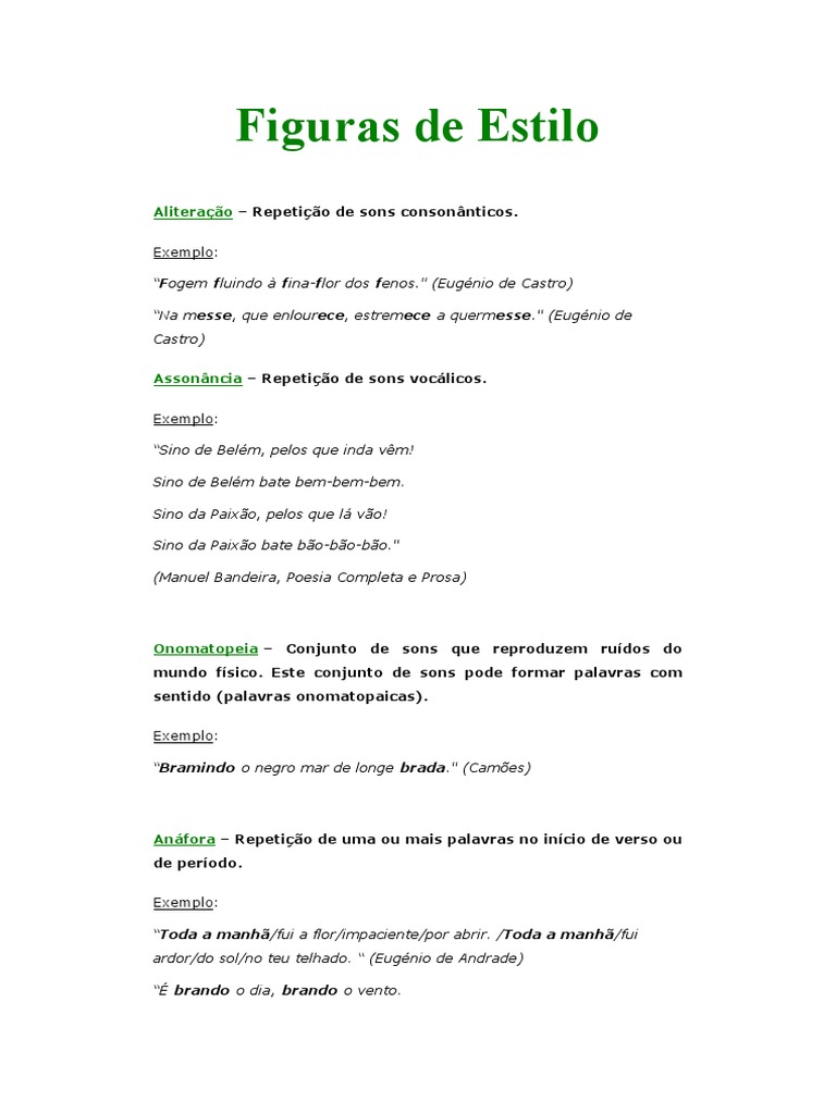 Figuras de Estilo | PDF | Métrica (poesia) | Poesia