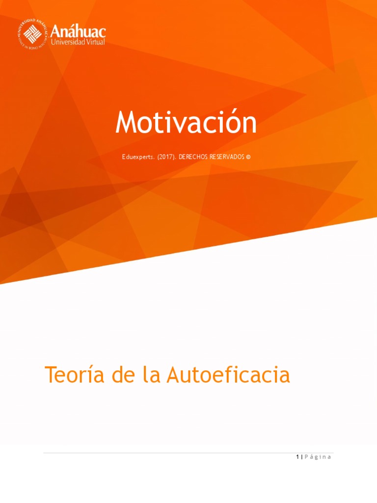 Teoría Autoeficiencia | PDF | Autoeficacia | Motivación