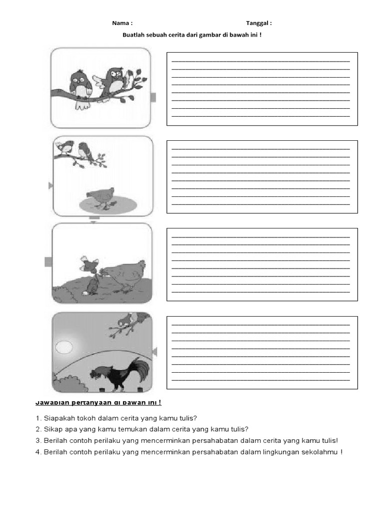 Cerita Berdasarkan Gambar dan Tokoh | PDF