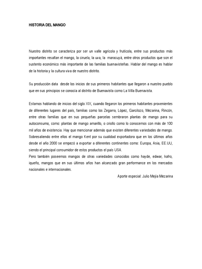 Historia Del Mango | PDF