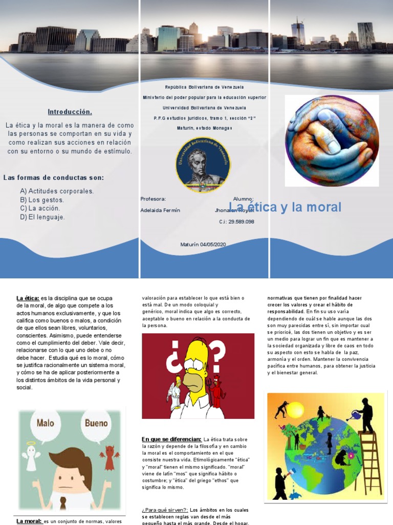Triptico, La Moral y La Ética | PDF | Moralidad | Comportamiento