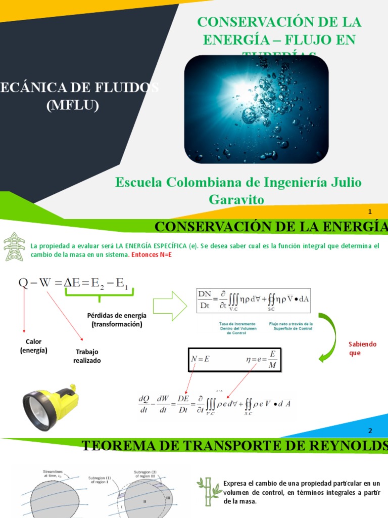 Conservación de Energía en Fluidos | PDF | Integral | Cantidad