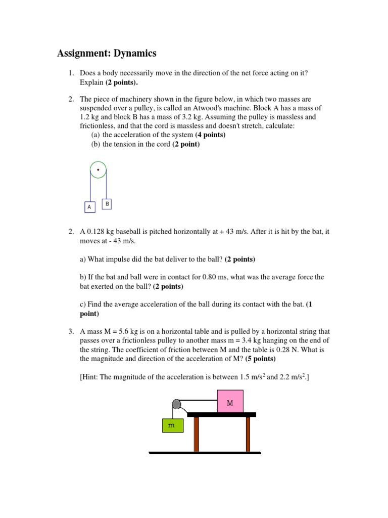 Assignment: Dynamics: Point) | PDF
