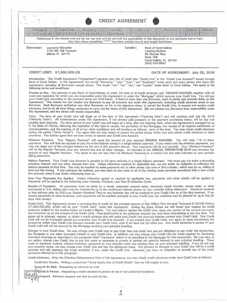 Schneider 1st Lien HELOC Bank of Coral Gables-Periodic Statements (P. 2 ...