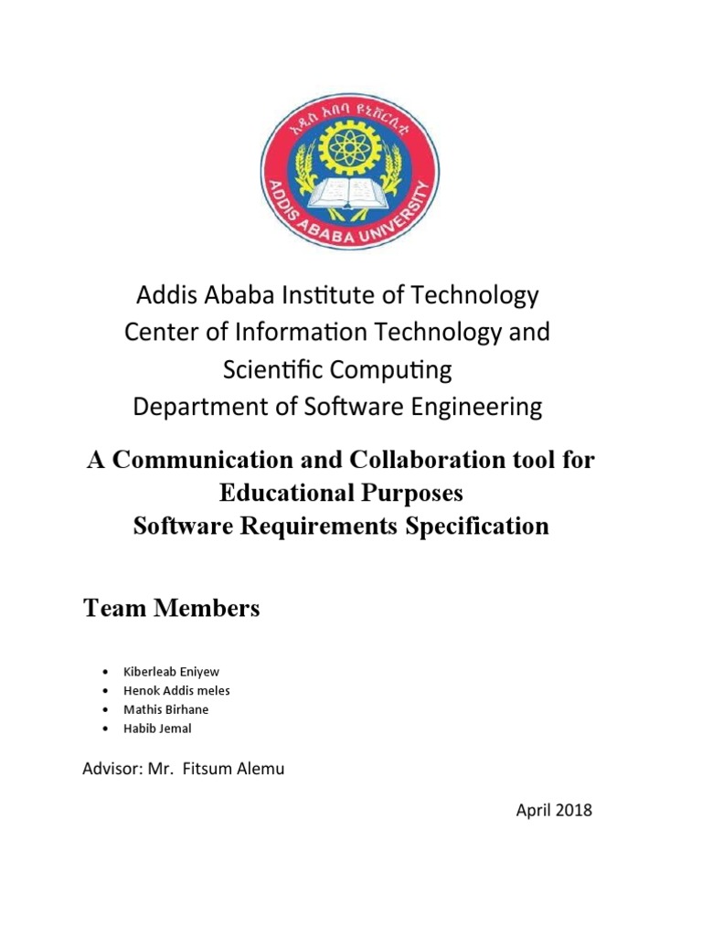 Addis Ababa Institute of Technology Center of Information Technology and Scientific Computing ...