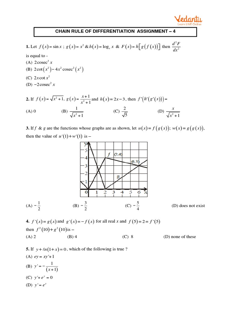 Chain Rule of Differentiation Assign-4 Ed | PDF | Derivative ...