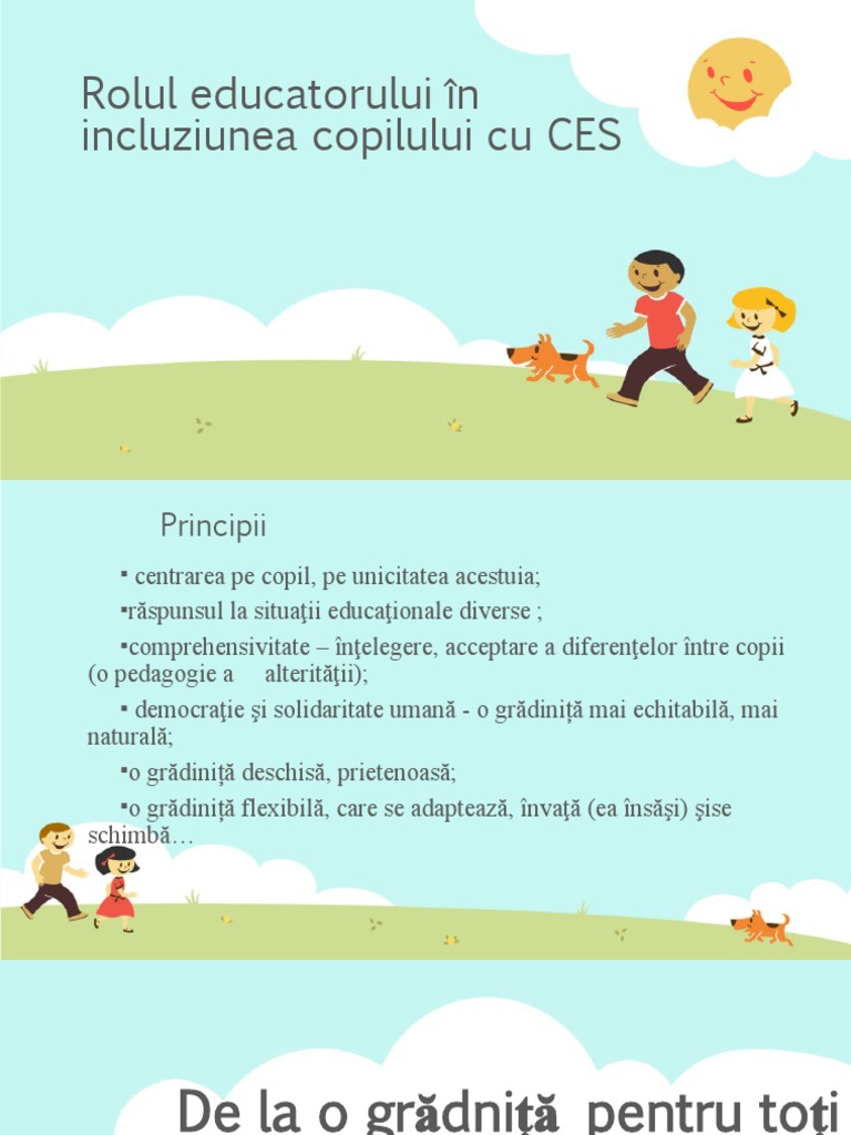 Rolul Educatorului În Incluziunea Copilului Cu CES | PDF