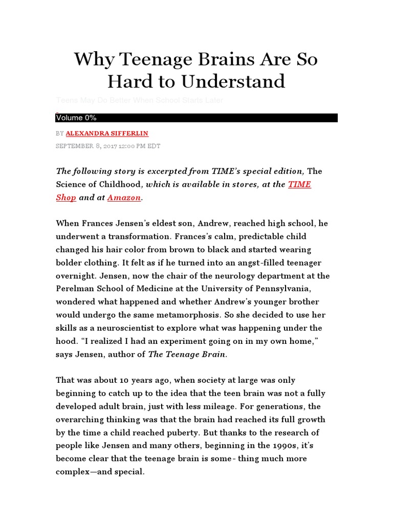 Why Teenage Brains Are So Hard To Understand: Teens May Do Better When ...