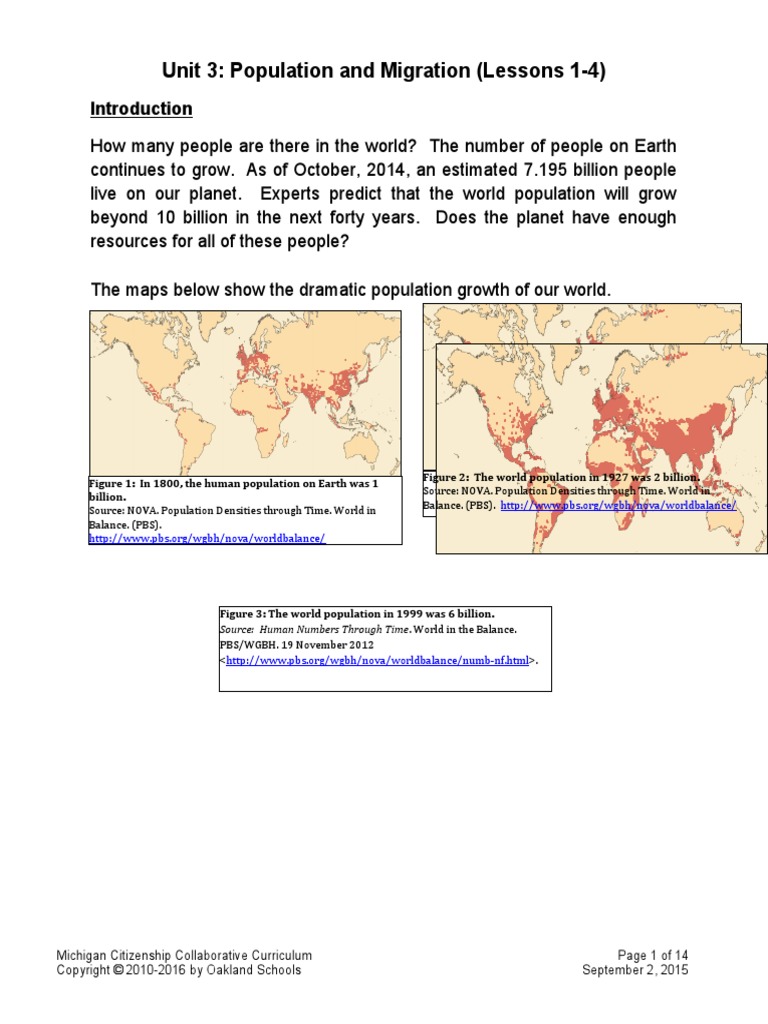 Unit 3: Population and Migration (Lessons 1-4) | PDF | Birth Rate ...