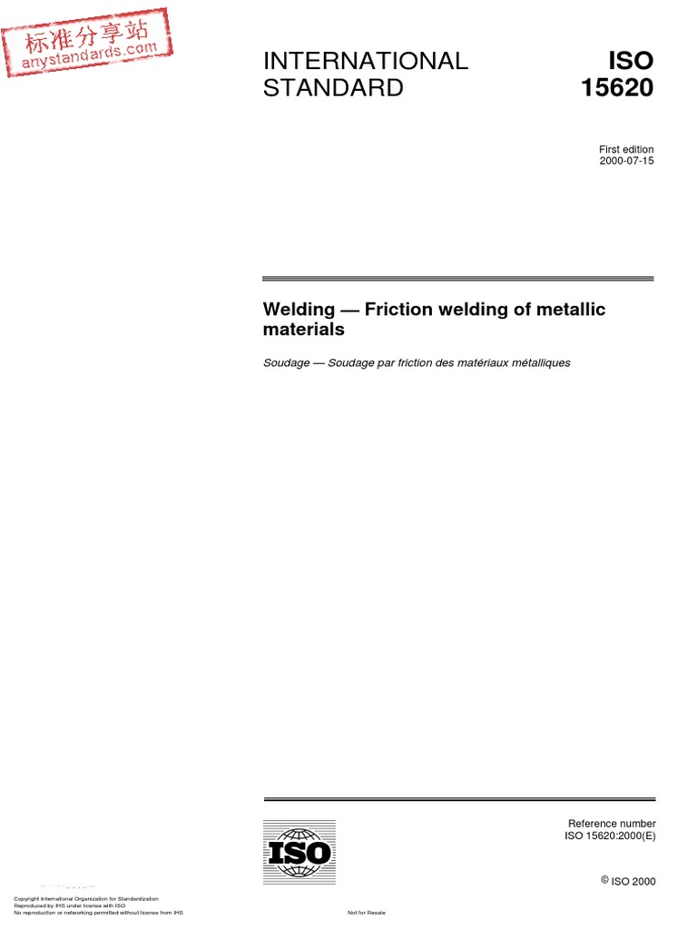 ISO - 15620-2000 - Solda Por Fricção | PDF | International Organization ...