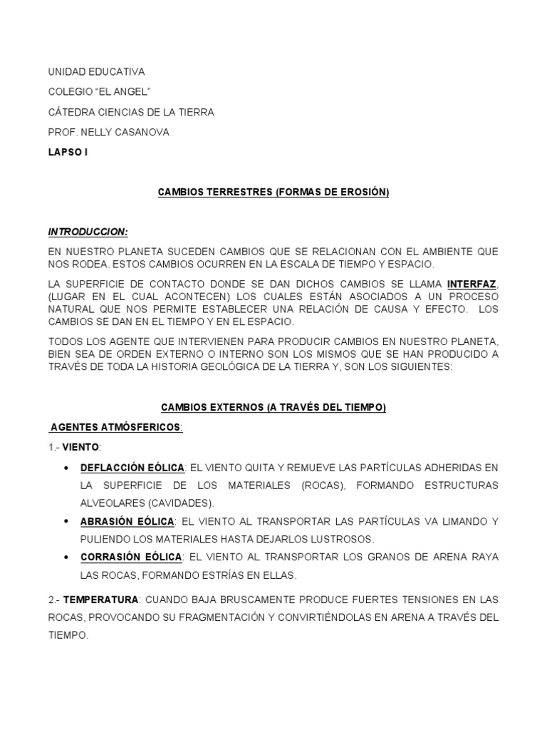Cambios Terrestres Ciencia de La Tierra | PDF | Roca ígnea | Roca ...