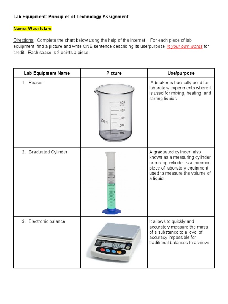Lab Equipment Assignment | PDF | Mirror | Prism