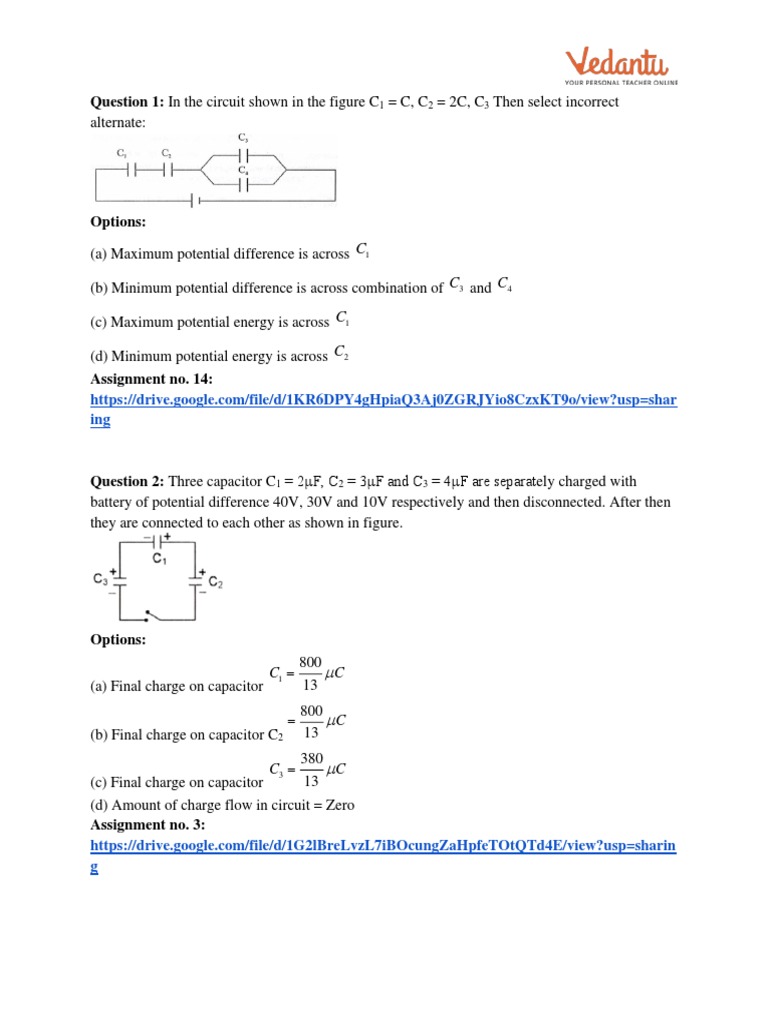 Capacitor - Questions File | PDF | Capacitance | Capacitor