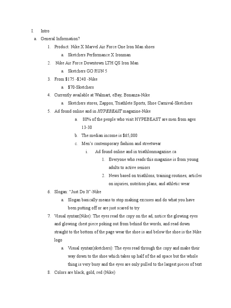 Ad Analysis OUTLINE | Download Free PDF | Nike | Triathlon