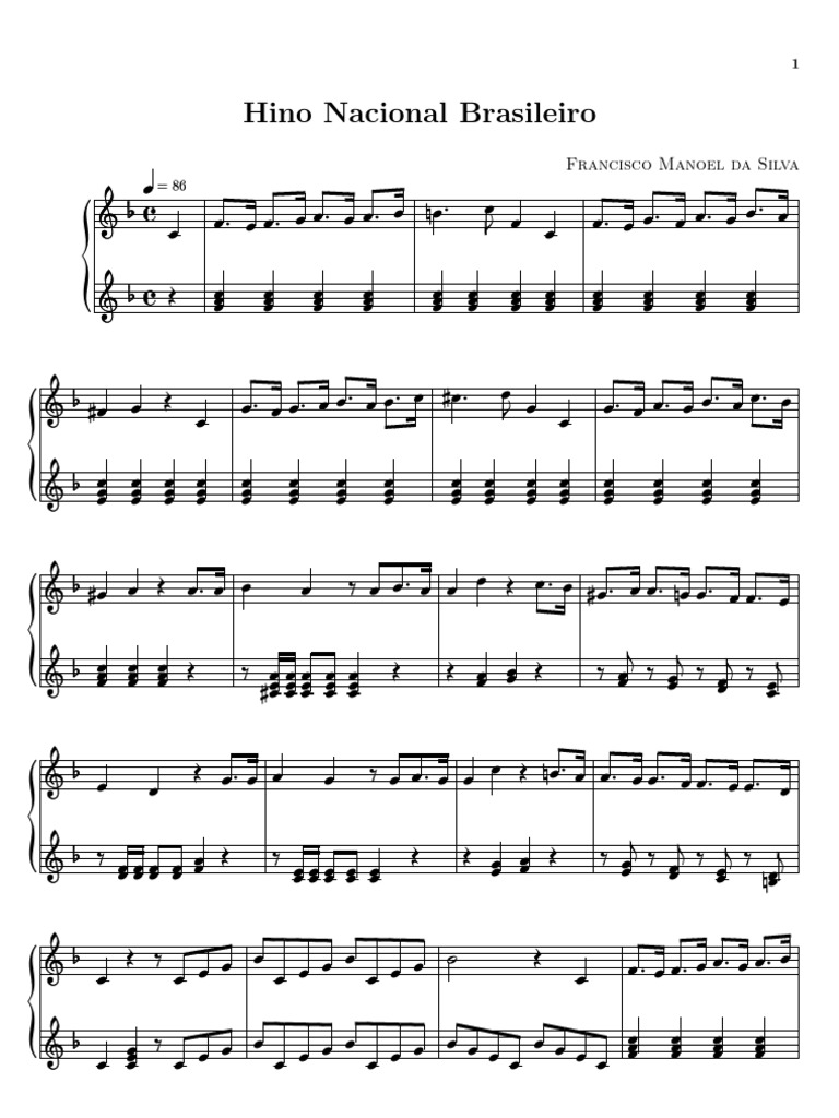 Hino Nacional Brasileiro - Partitura | PDF