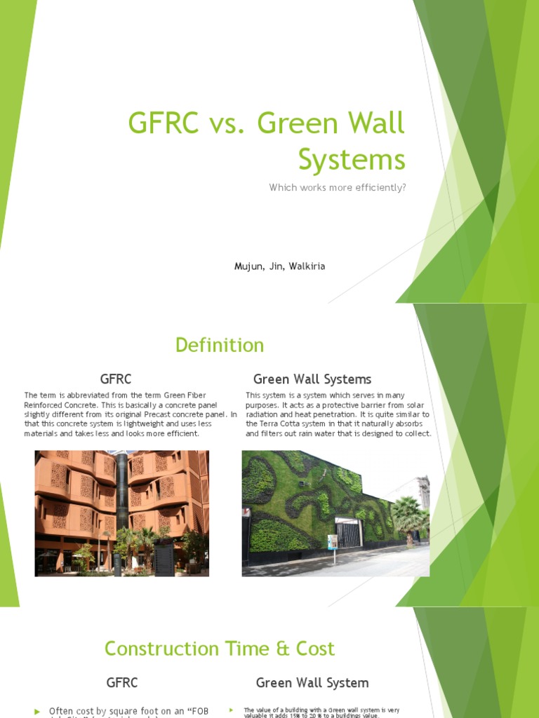 GFRC vs. Green Wall Systems: Which Works More Efficiently? | PDF ...