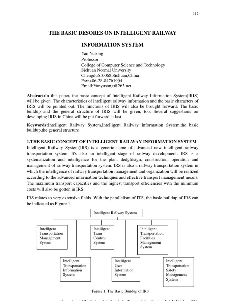 Overview of Intelligent Railway System | PDF