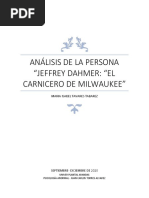Semana 16 Forense, Informe Pericial Jefrey Dahmer, Listo | PDF | Conceptos psicologicos | Sicología