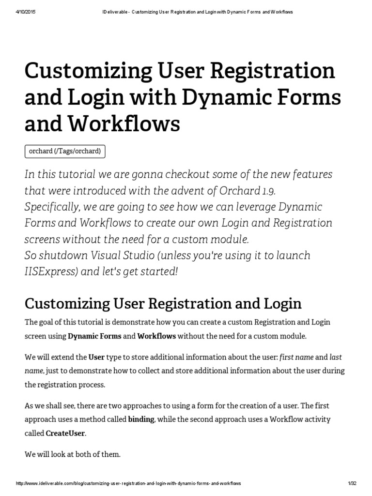 IDeliverable - Customizing User Registration and Login With Dynamic ...