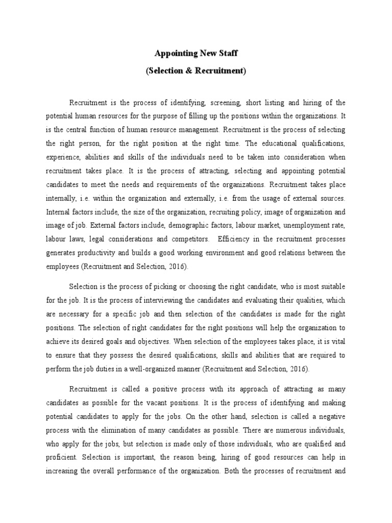 Appointing New Staff (Materi) | PDF | Recruitment | Labour Economics