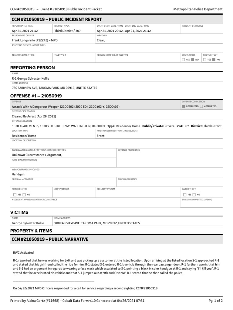 Event 21050919 Public Incident Packet | PDF | Criminal Justice | Crime ...
