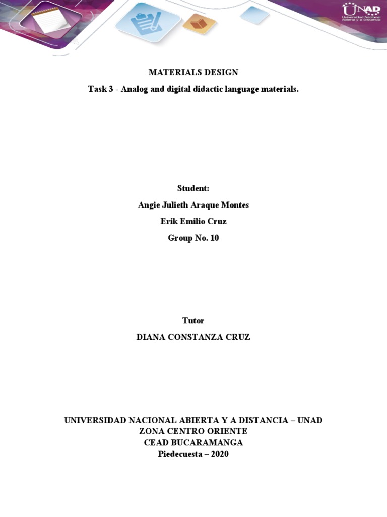 Task3 - Analog and Digital Didactic - Group10 | PDF