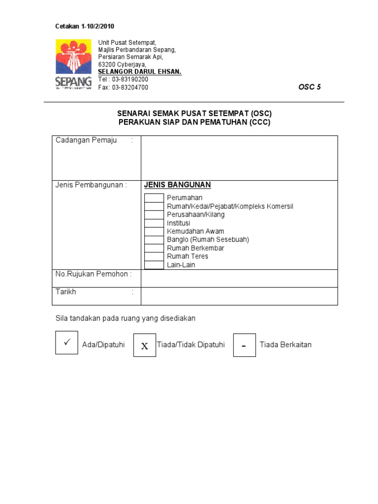 Senarai Semak Borang G untuk CCC | PDF
