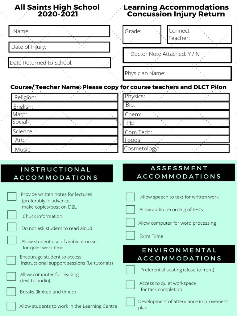 Concussion Checklist | PDF