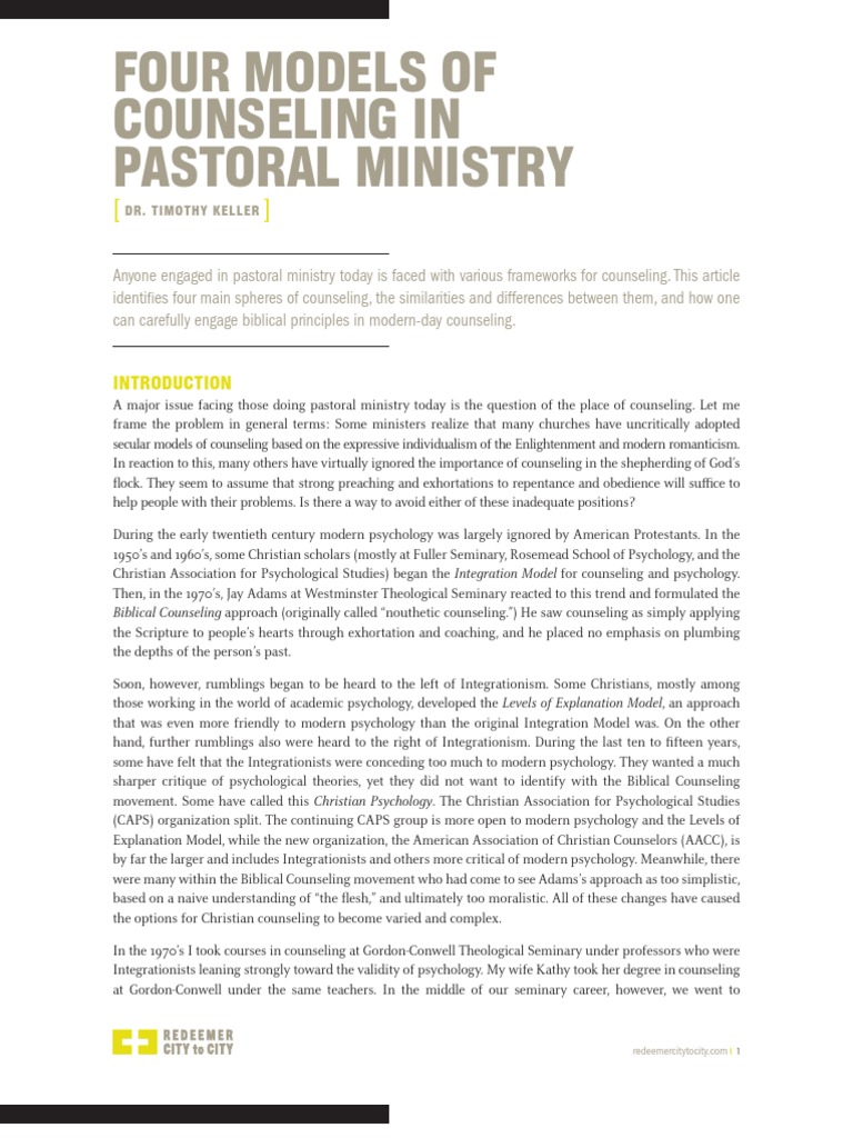 Four Models of Counseling in Pastoral Ministry PDF | PDF | Christian ...