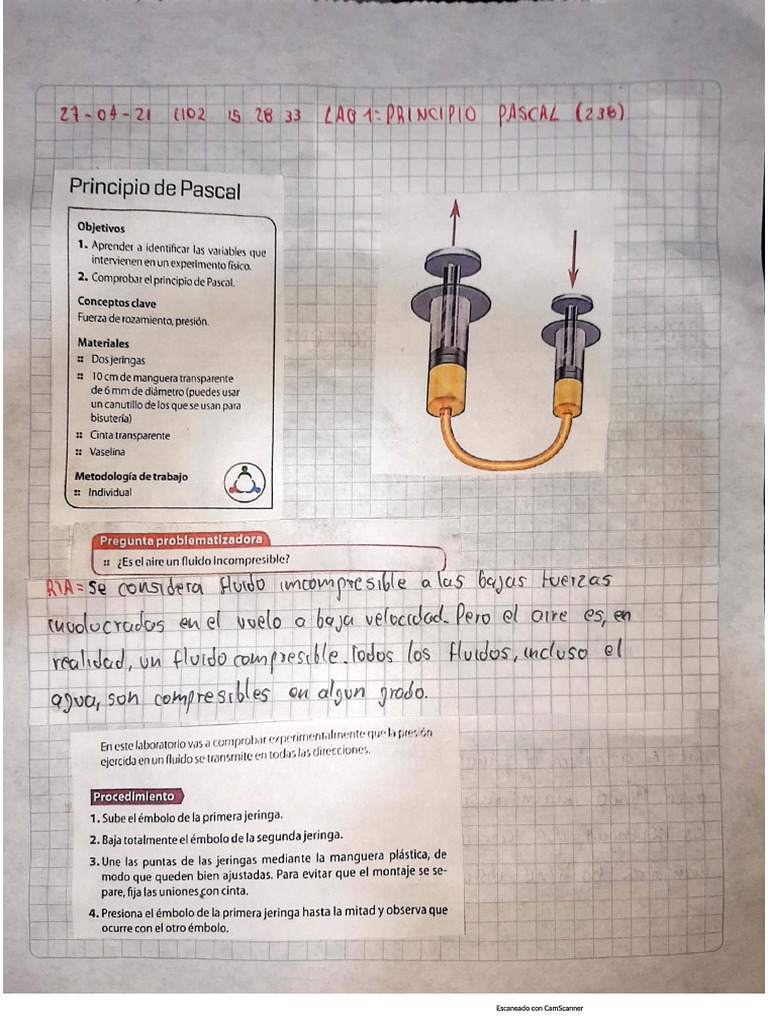 1102 15 28 33 LAB#1 Principio de Pascal | PDF