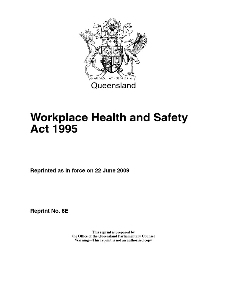 Workplace Health and Safety Act 1995 | PDF | Employment | Policy