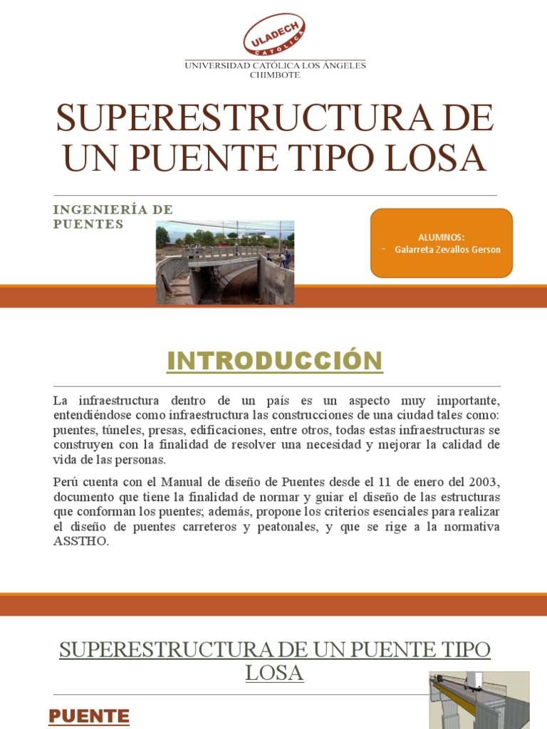 Superestructura De Un Puente Tipo Losa Pdf Puente Hormigón