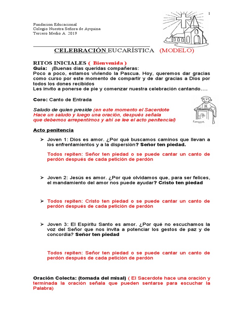 Modelo Guión Misa | PDF | Misa (liturgia) | La resurrección de Jesús