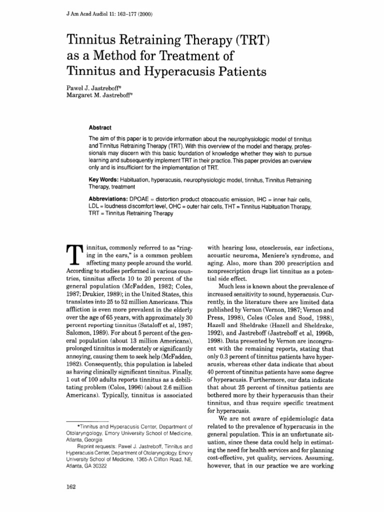 TRT Tinnitus Treatment | PDF | Tinnitus | Audiology