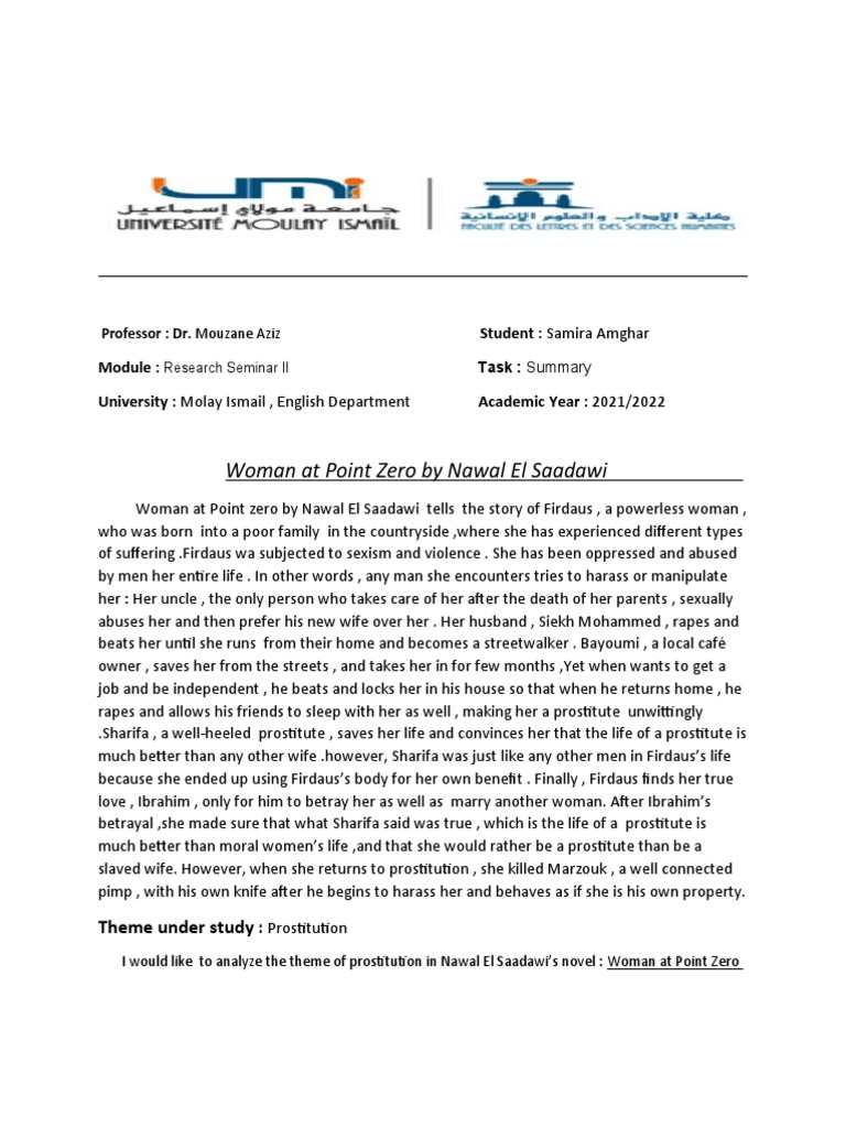 Woman at Point Zero by Nawal El Saadawi | PDF