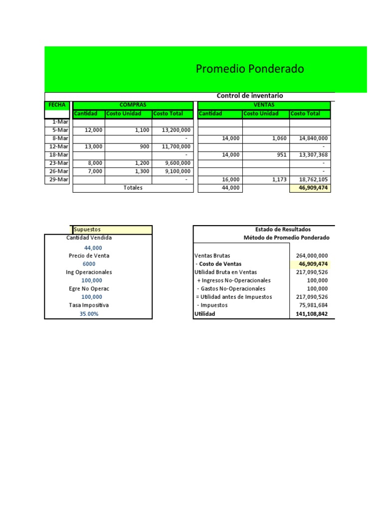 Planilla de Excel para Valuacion de Stock Peps Fifo Ueps Lifo y PP ...