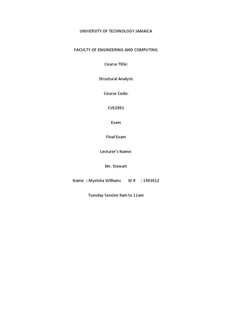 Structural Analysis Exam Guide | PDF