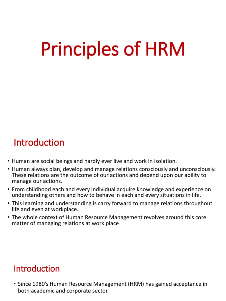 Principles of HRM | PDF | Human Capital | Human Resource Management