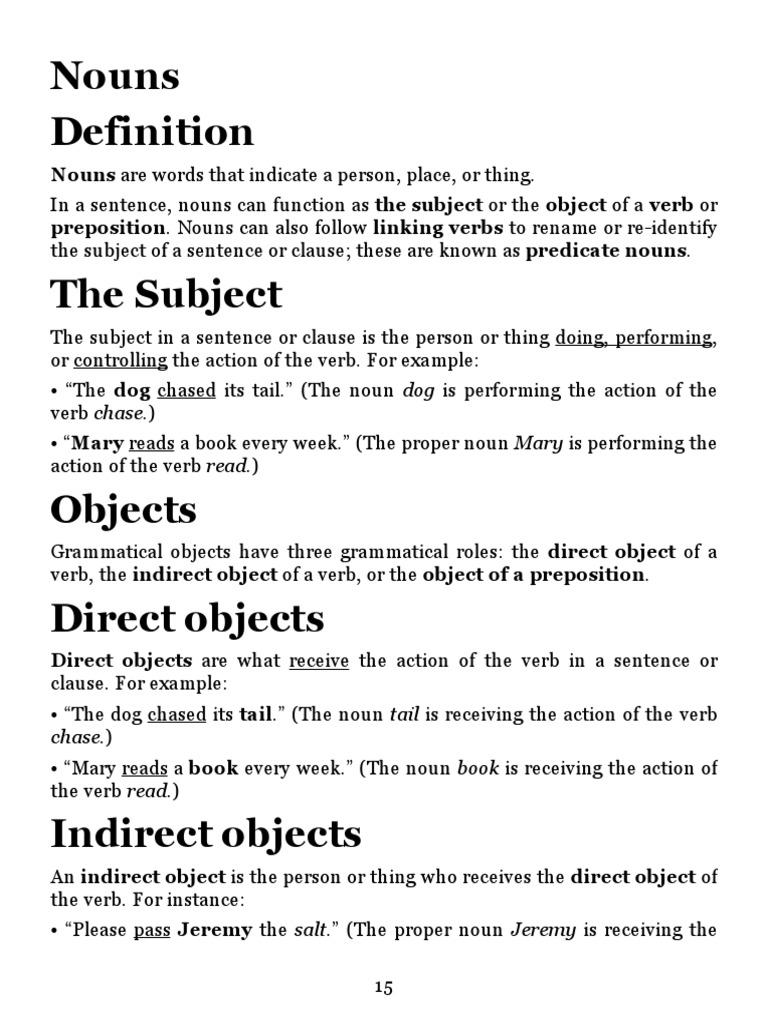 Understanding Nouns: Types and Functions | PDF | Verb | Noun