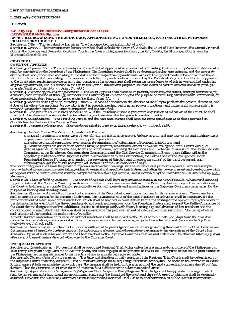 List of Relevant Materials | PDF | Separation Of Powers | Common Law