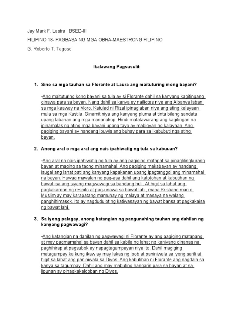 Jay Mark F. Lastra (IKALAWANG PAGSUSULIT) FIL18 | PDF