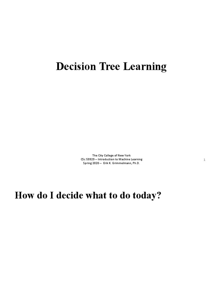 ML 10 Decision Trees | PDF | Computer Science | Analysis ML 10 Decision Trees | PDF | Computer Science | Analysis